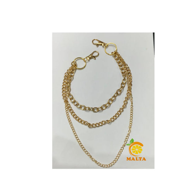 3 Layer Simple Denim Chain Golden – maltaofficial